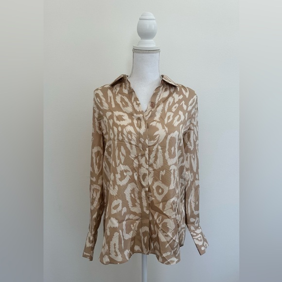 Tops | Lafayette 148 New York Leopard Print Silk Blouse | Poshmark
